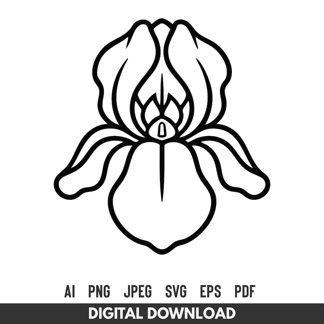 Iris Flower SVG | Floral Cut File for Cricut & Silhouette - Etsy
