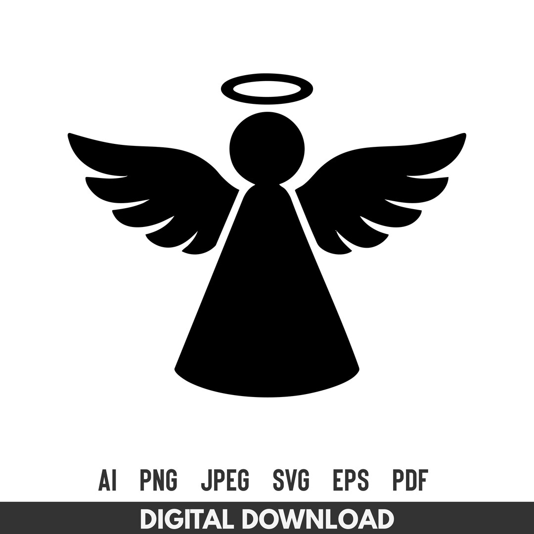 Simple Angel Icon SVG Minimal Cut File for Cricut Silhouette - Etsy