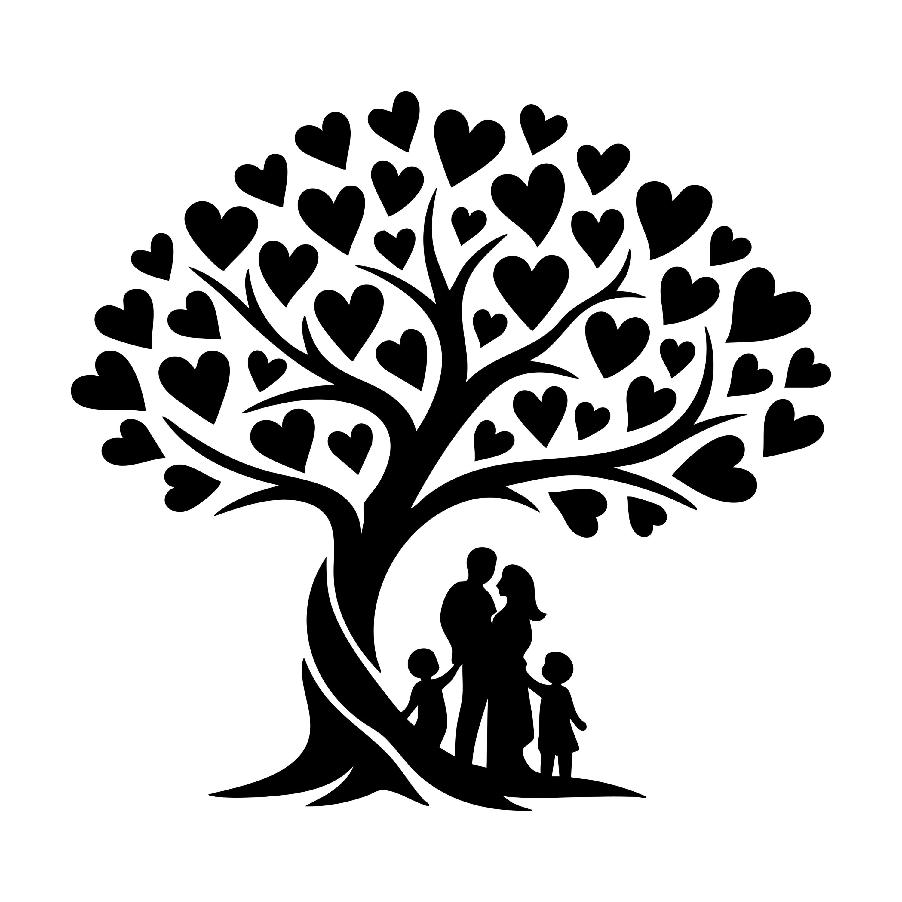 Love Tree SVG PNG | Family Heart Tree Silhouette Cut File for Cricut ...