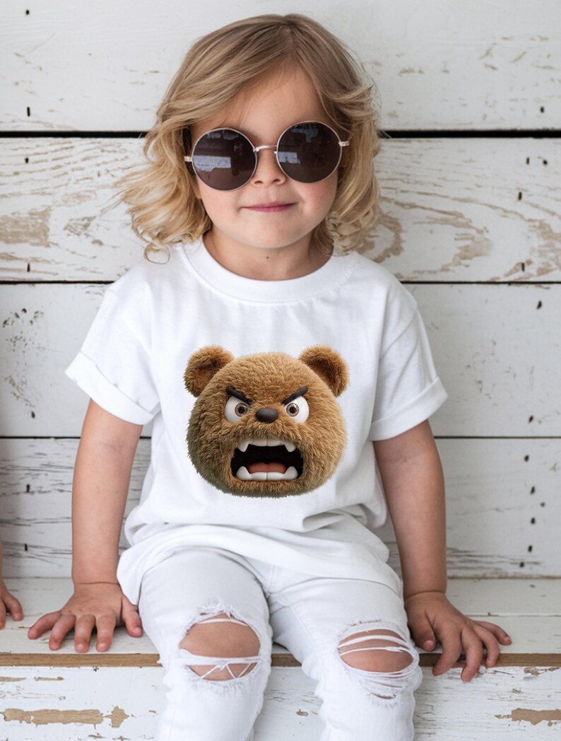 Angry Teddy Bear SVG | Cute Aggressive Bear Face Cricut Cut File | Kids ...