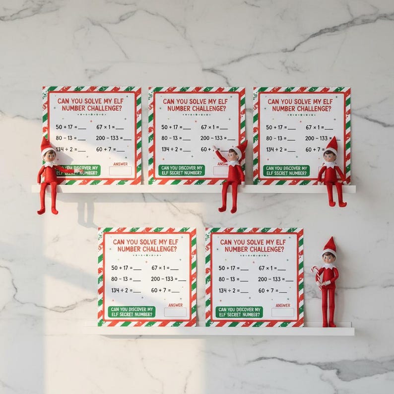 6 7 Elf Prop Game, Elf Math 67 Worksheet, Six Seven Riddle Printable ...