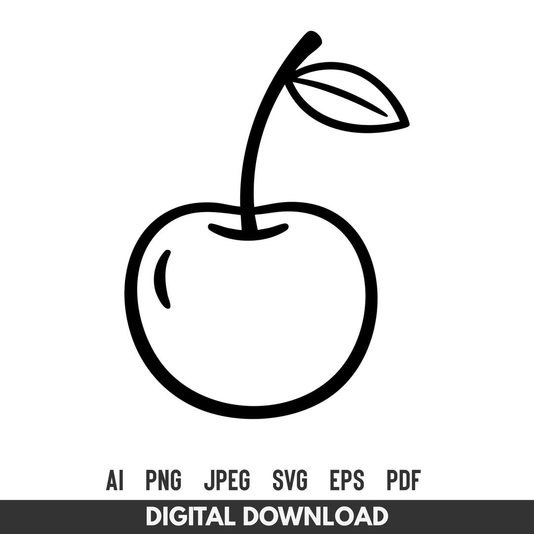 Single Cherry SVG Cut File for Cricut and Silhouette - Etsy