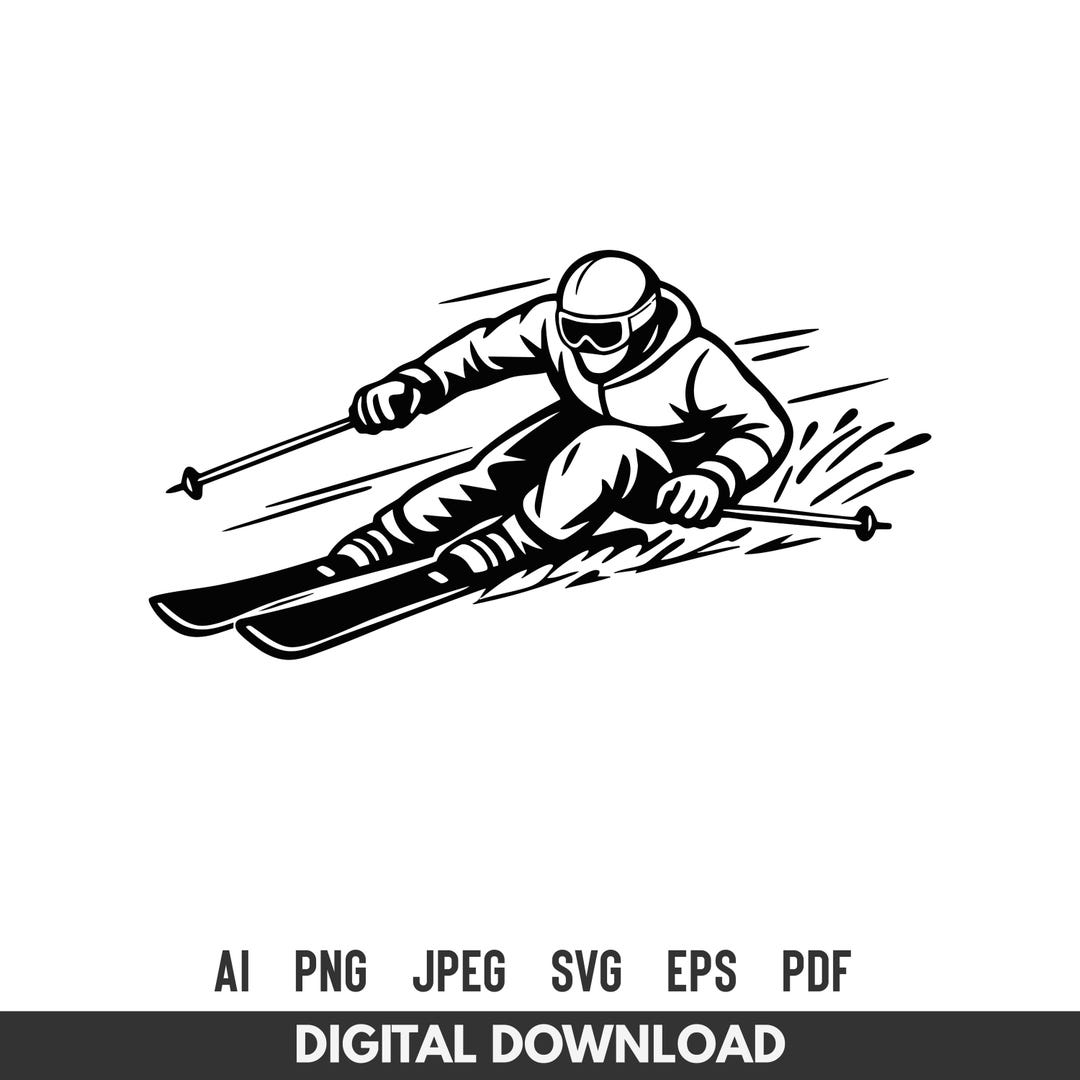 Skier SVG | Ski Cut File for Cricut & Silhouette - Etsy