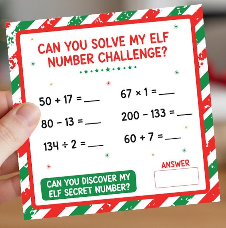 6 7 Elf Prop Game, Elf Math 67 Worksheet, Six Seven Riddle Printable ...