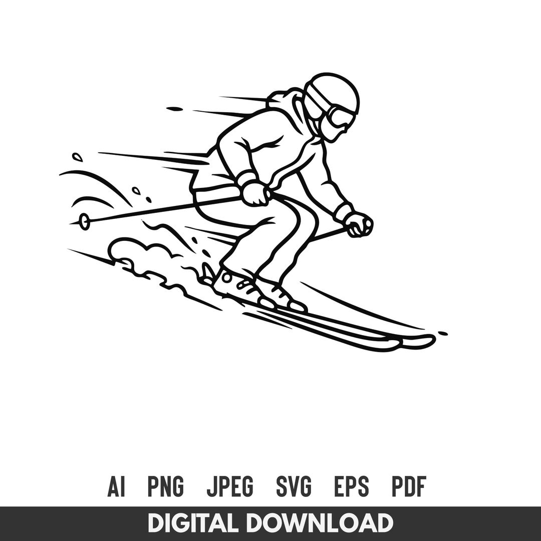 Skiing SVG | Cut File for Cricut & Silhouette - Etsy