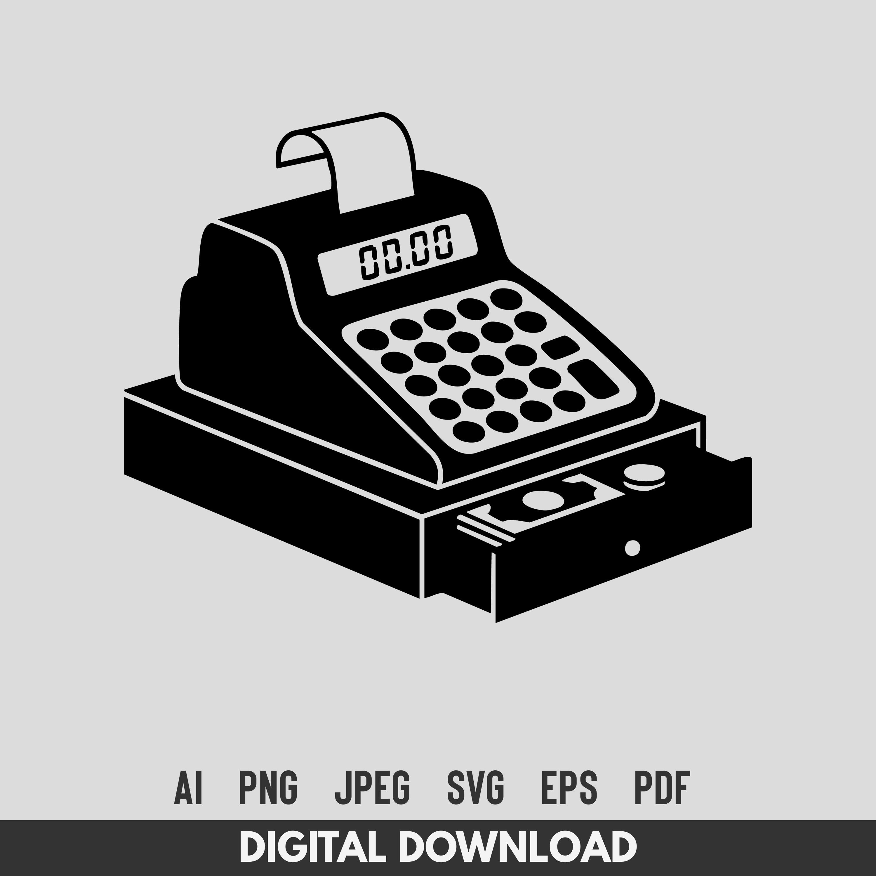 Cash Register SVG: Point of Sale Icon Cut File for Cricut & Silhouette ...