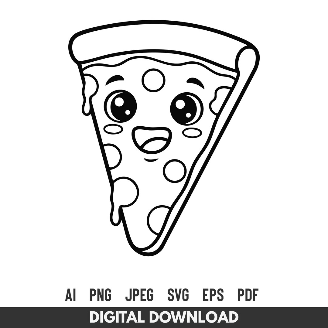 Funny Pizza Slice SVG | Cute Food Cut File Design for Cricut ...