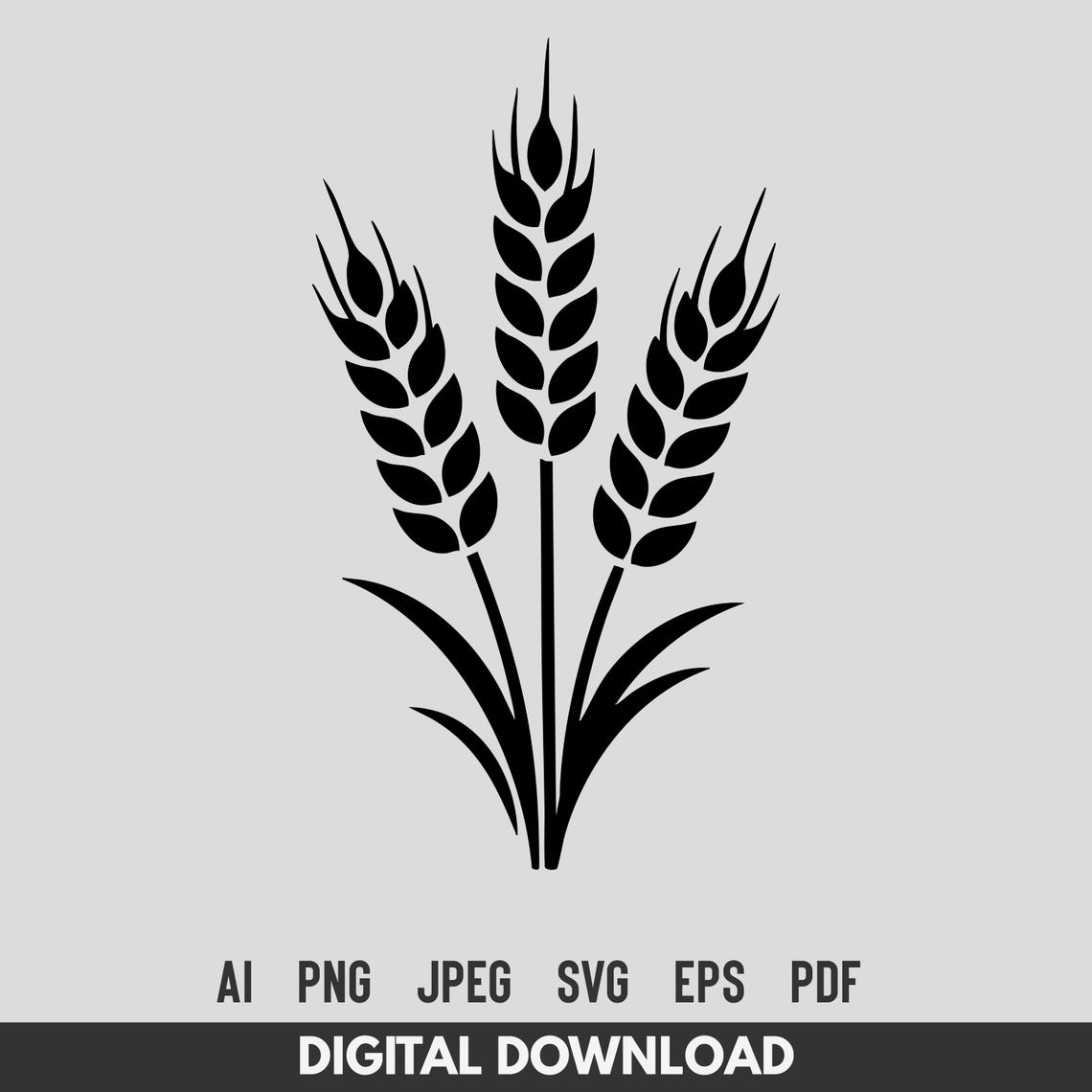 Wheat Sheaf SVG Minimal Rustic Grain Cut File for Cricut and Silhouette ...