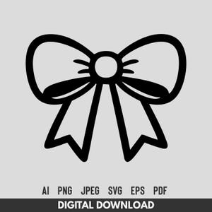 Side Bow SVG Minimal Silhouette Cut File for Cricut and Silhouette - Etsy