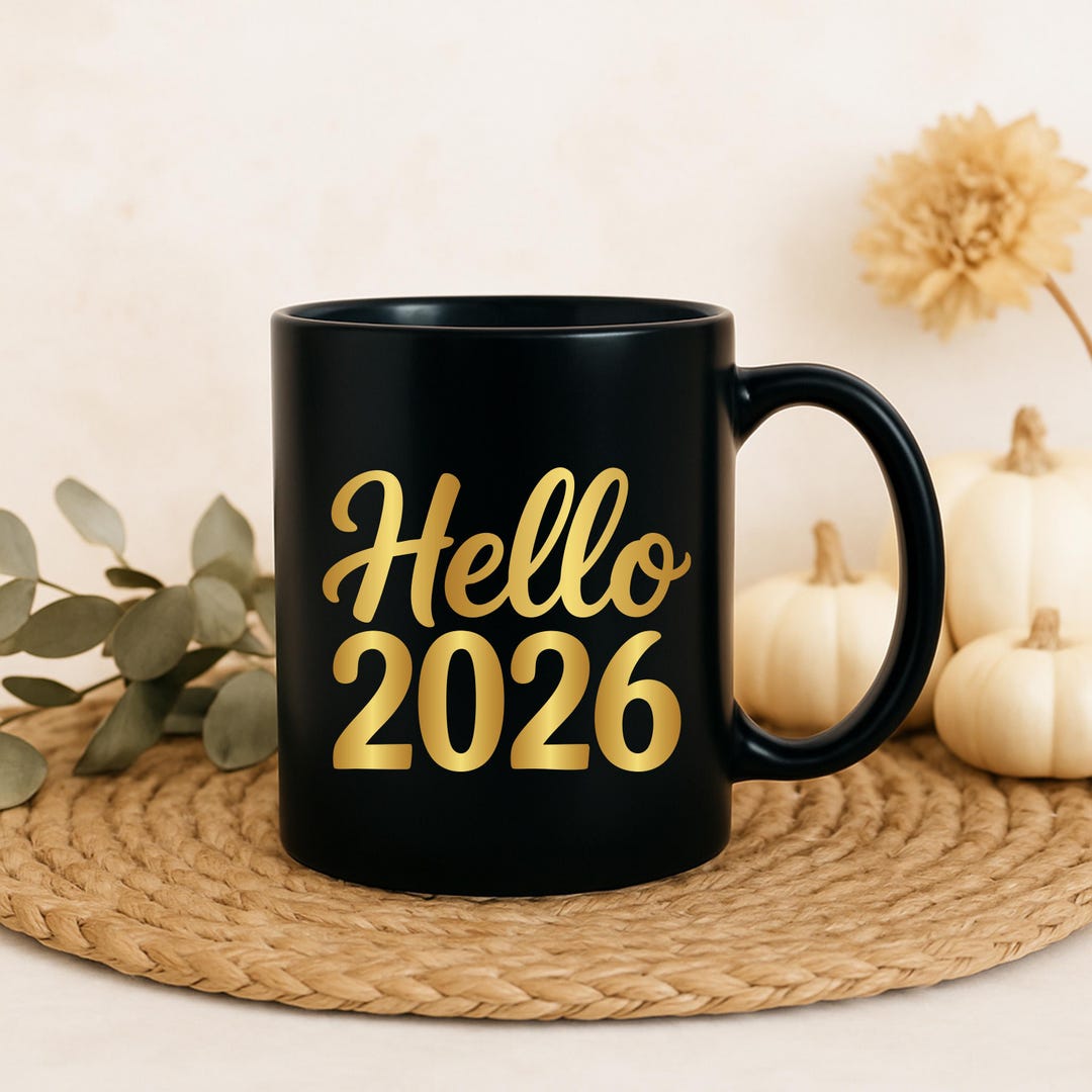 Hello 2026 SVG, Gold Script New Year Svg, Elegant New Year Cricut Cut ...