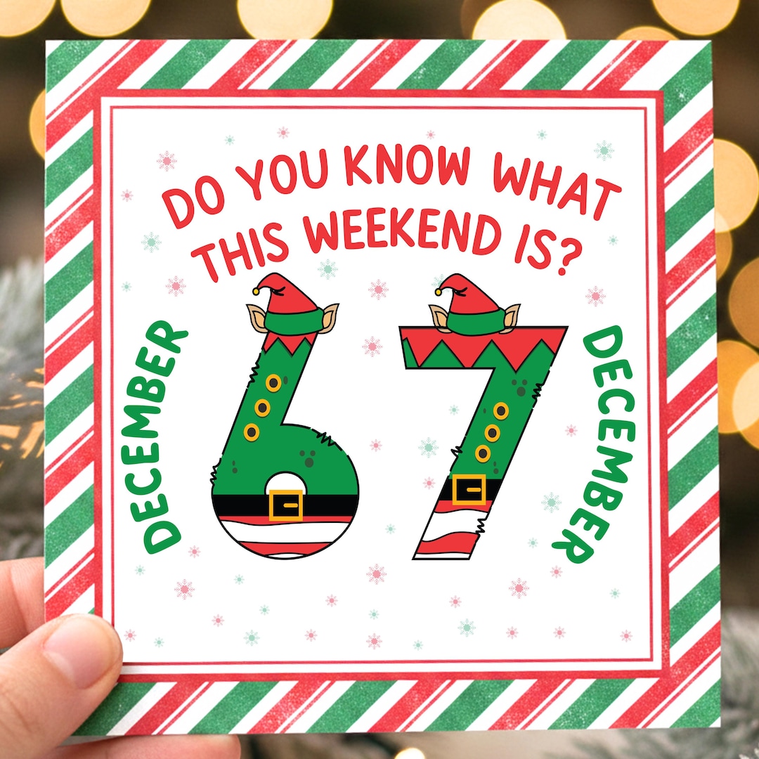 6 7 Elf Prop Sign, Six Seven Elf Idea Printable, 6-7 Christmas Prop ...