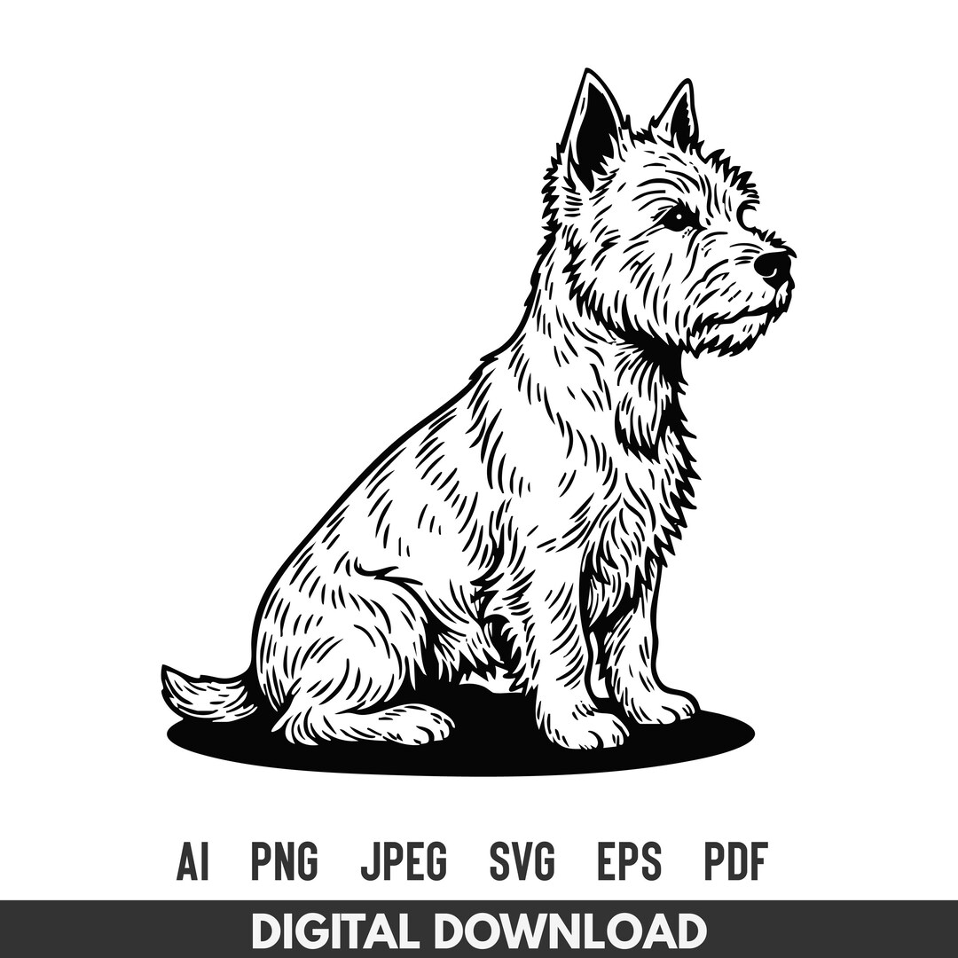 Westie Dog SVG Terrier Cut File for Cricut Silhouette - Etsy