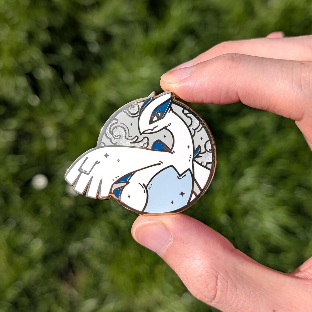 Lugia Enamel Metal Badge - Legendary Pokemon Gold and Silver Pins - Etsy