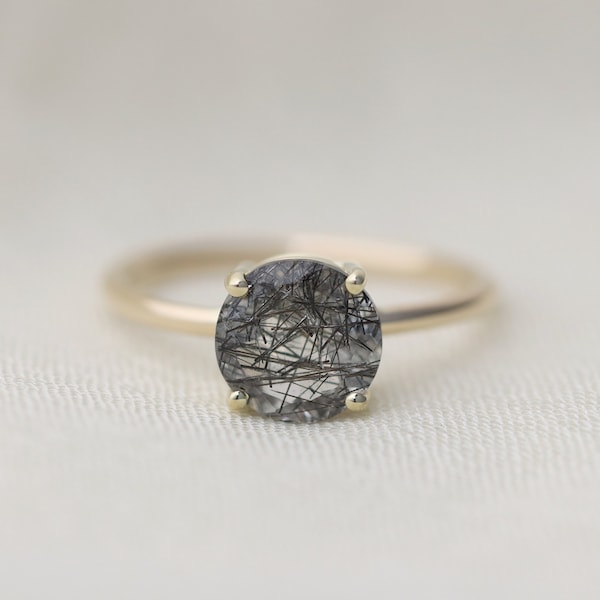 Rutilated Quartz Engagement Ring - Etsy