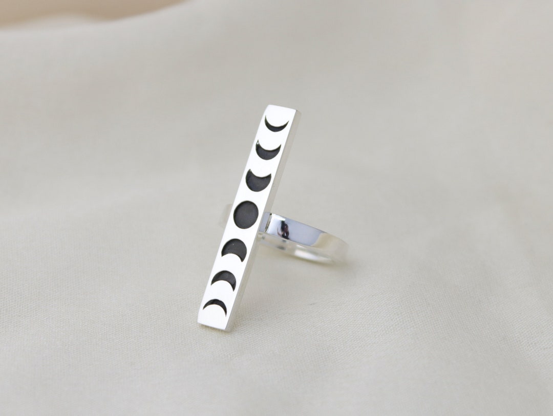 Moon Phase Ring, Sterling Silver Moon Ring, Phases of the Moon Ring ...