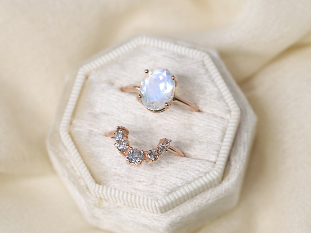 Eclipse Bridal Set, Wedding Ring Set, Alternative Engagement Rings ...