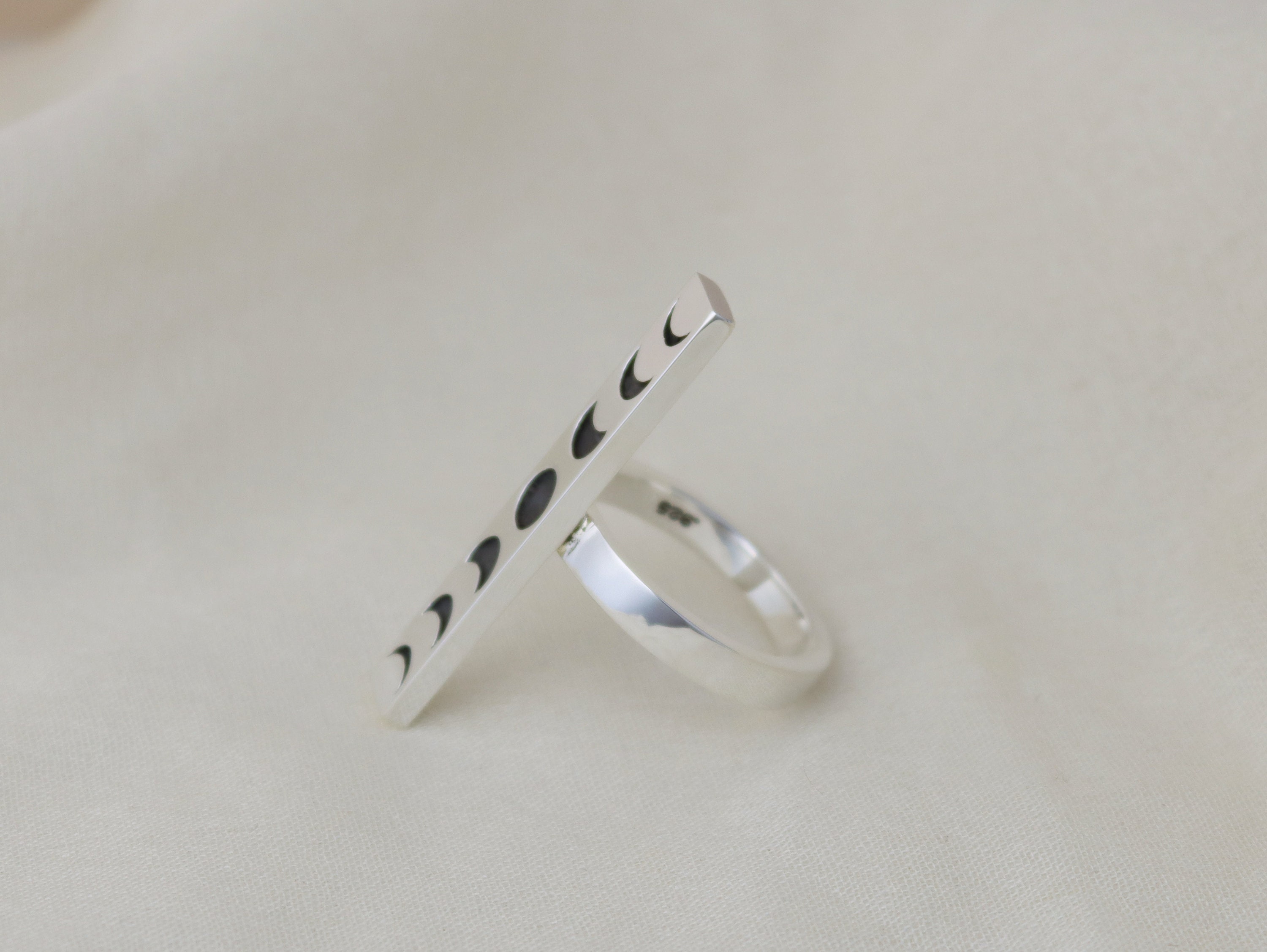 Moon Phase Ring, Sterling Silver Moon Ring, Phases of the Moon Ring ...