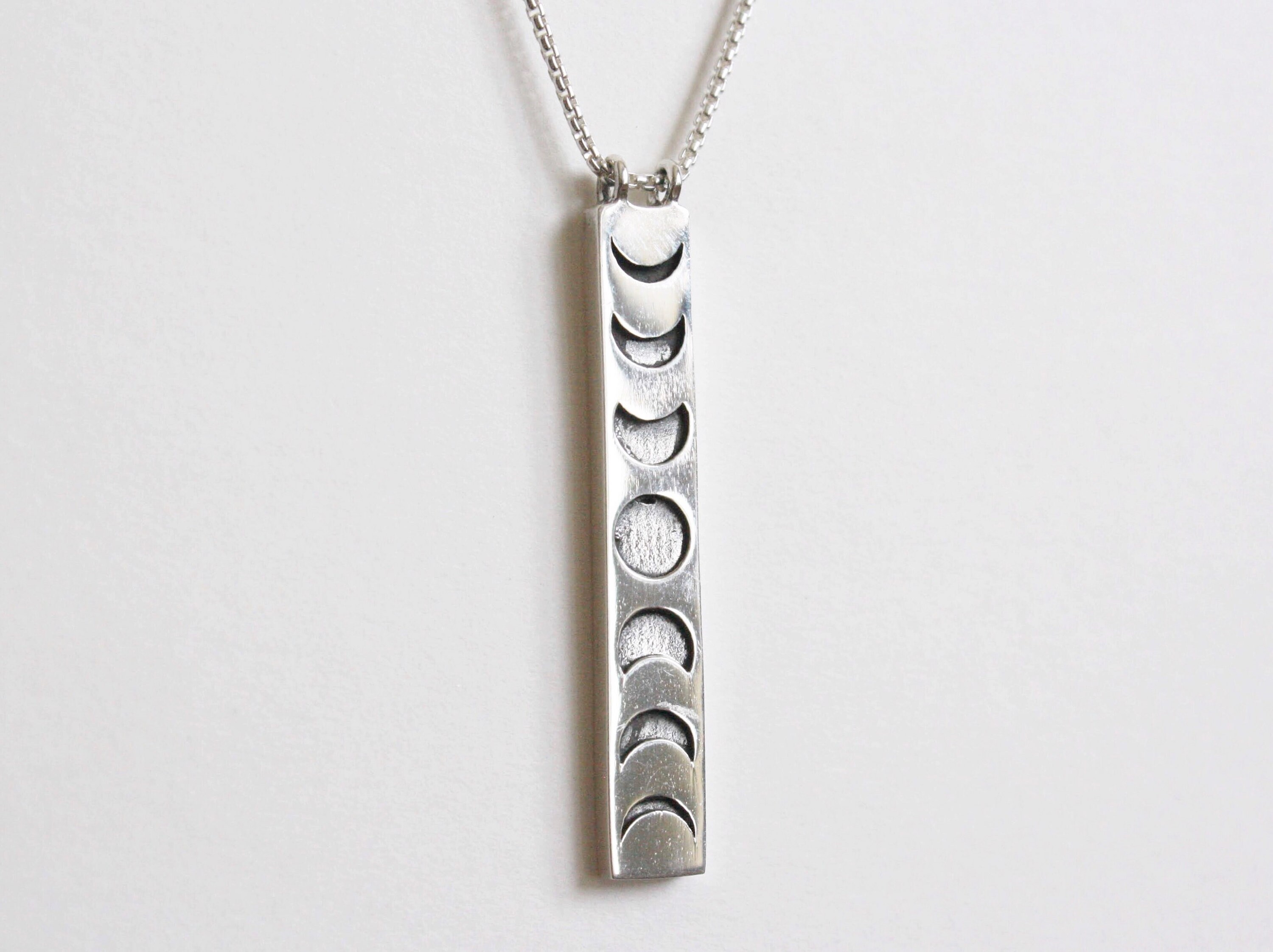Moon Phase Necklace Sterling Silver Moon Necklace Crescent | Etsy