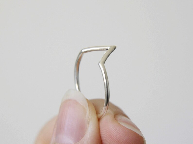 Chevron Ring Chevron Wedding Band Stacking Ring V Shaped | Etsy