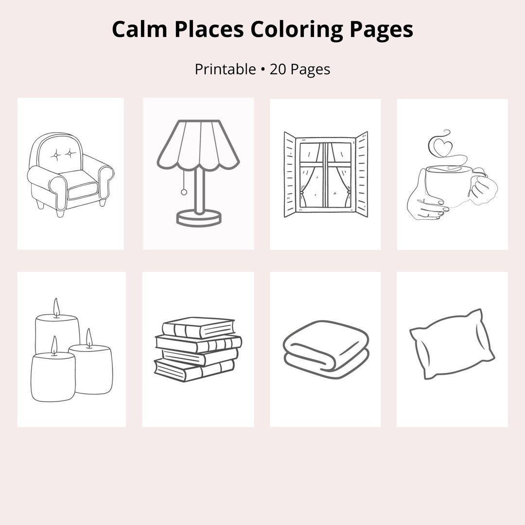 Calm Places Printable 20 Page Relaxing Coloring Book - Etsy