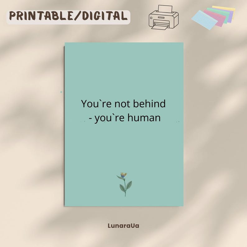 Printable Positive Affirmation Cards for Calm Rest Gentle Reminders US ...