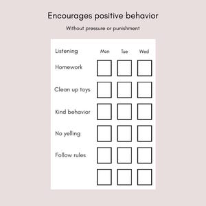 Kids Behavior Chart Printable Weekly Behavior Tracker - Etsy