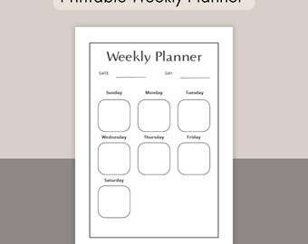 Weekly Planner Sunday Start One Page Printable Simple Weekly Schedule ...