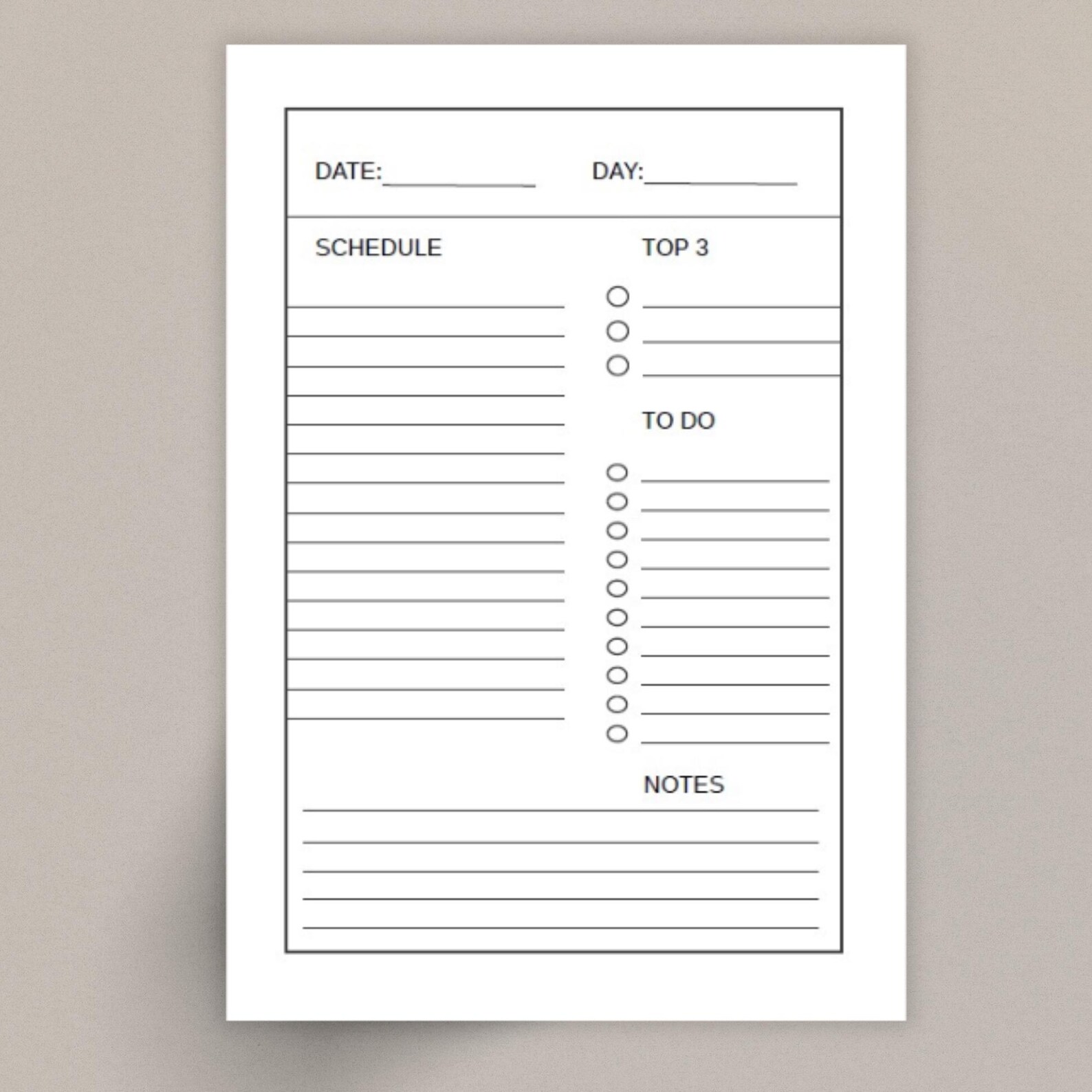 Minimal Daily Planner Printable Two Page Daily Schedule A4 - Etsy