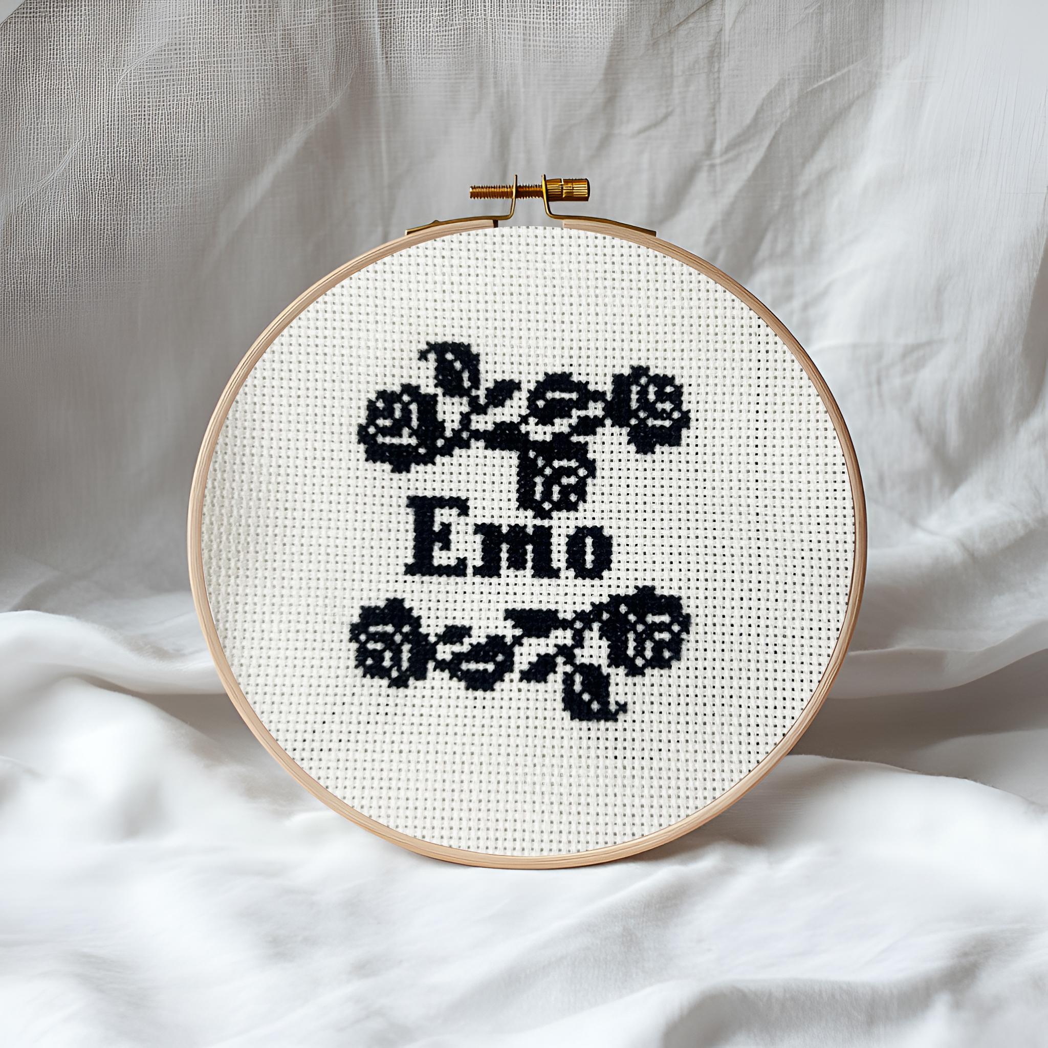 Emo" Cross Stitch PDF Pattern. Online Download. Traditional Tattoo ...