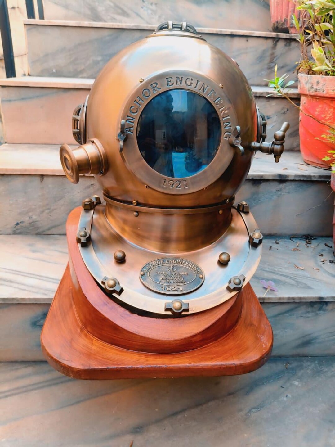 U.S Navy Mark Vintage Brass Diving Helmet Replica | “anchor Engineering ...