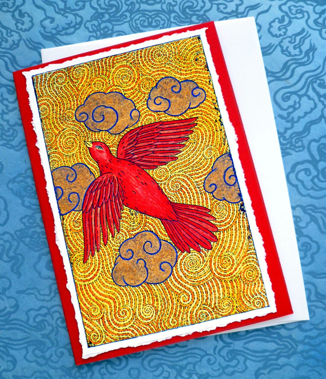 The Red Bird " Ecstatic Journey" Card - Etsy
