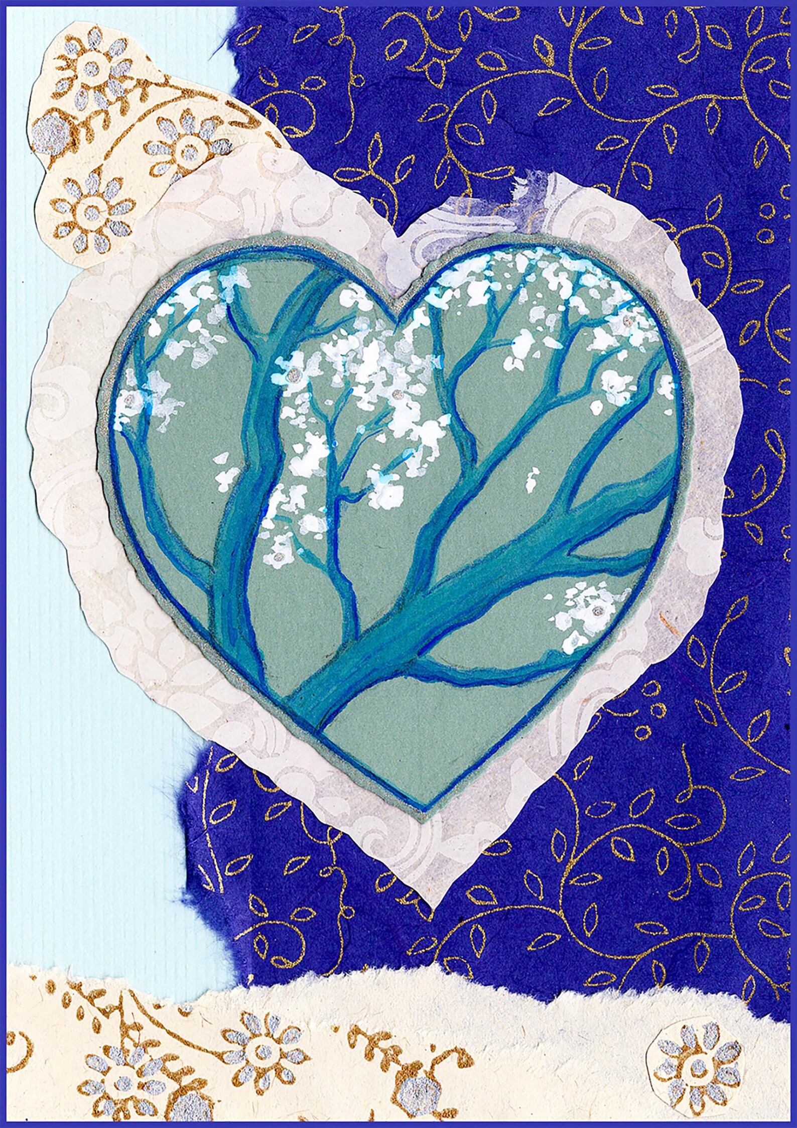 Heart of Spring 5x7 Archival Hand Made Blank Art Card - Etsy