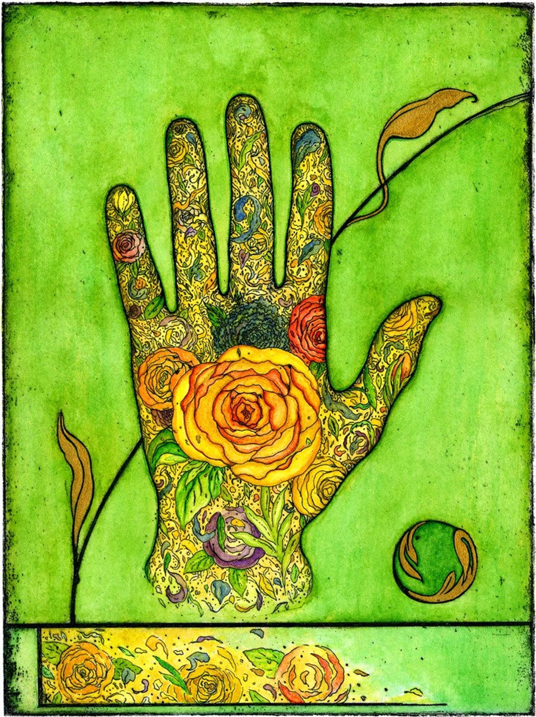 Hand of Blodeuwedd Archival Hand Made 5 X 7 Blank Card. DESIGN NO. 11 ...