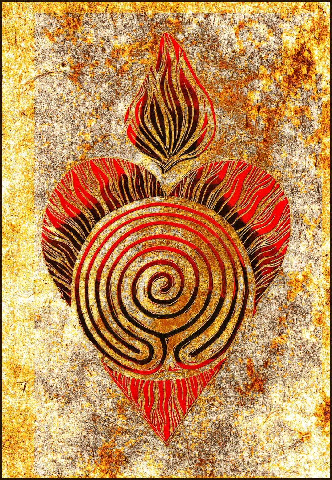 Heart of the Labyrinth Hand Made, Archival 5 X 7 Blank Card. DESIGN NO ...