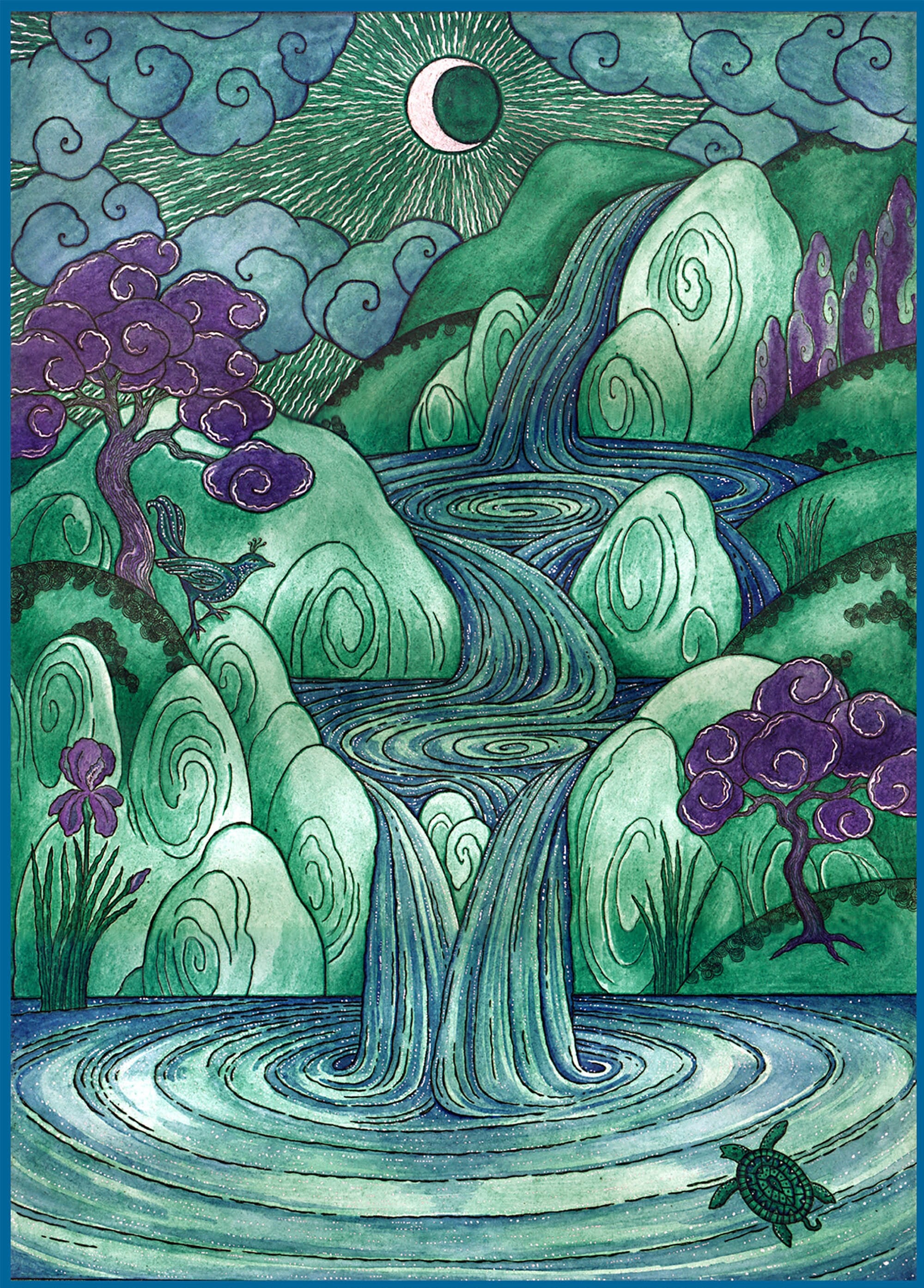 Waterfall of Wishes Hand Made 5 X 7 Blank Card. DESIGN NO. 32 - Etsy Canada