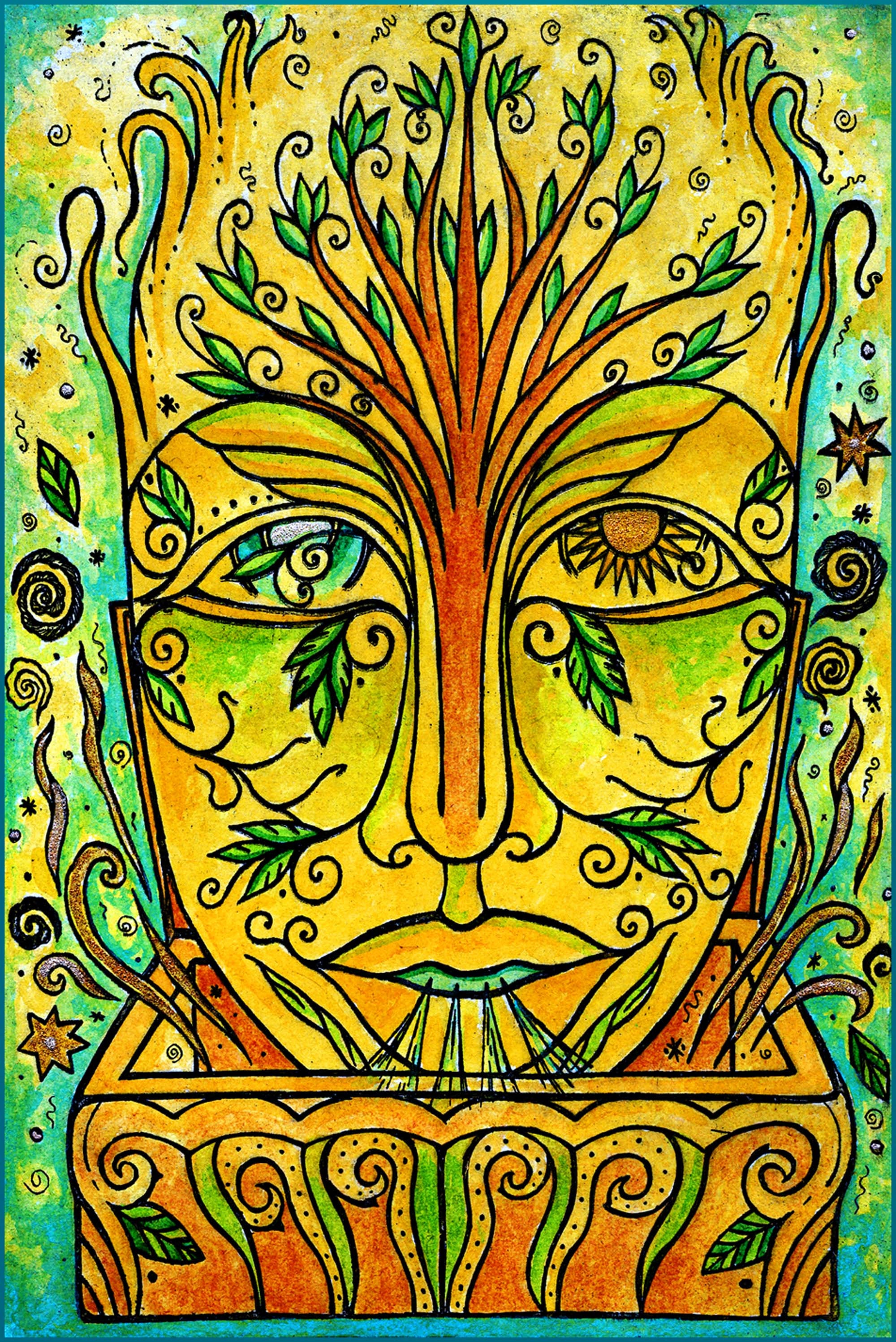 Elven Spirit Set of Four Hand Made Notes, Elven Tree, Le Genie Magique ...