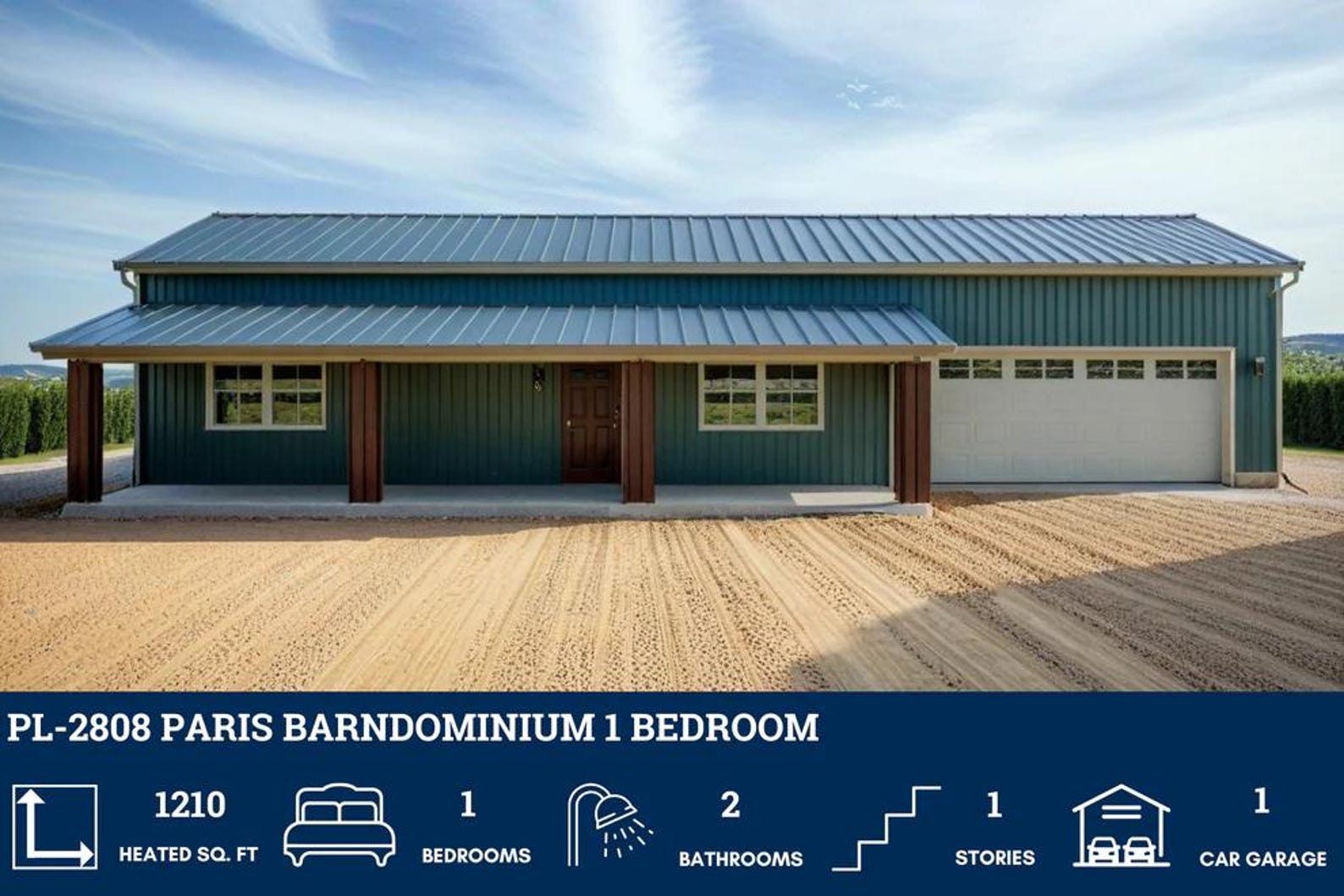 PL-2808 Paris Barndominium House Plan - Etsy