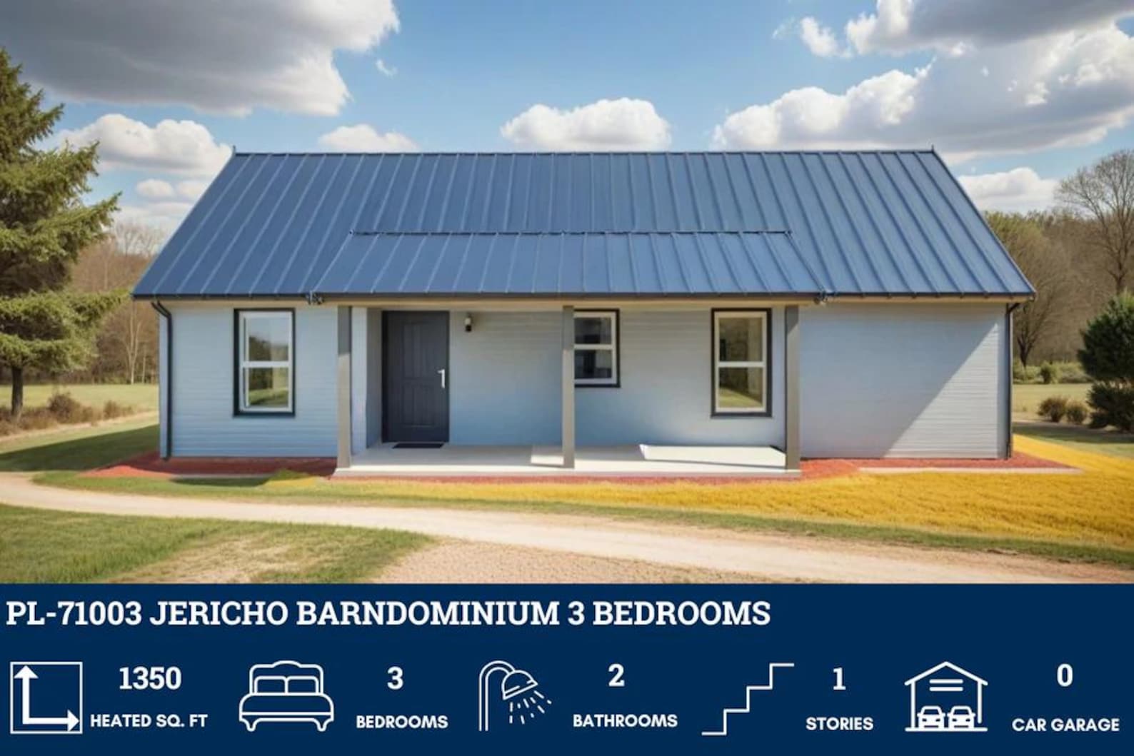 PL-71003 Jericho Barndominium House Plan - Etsy Canada