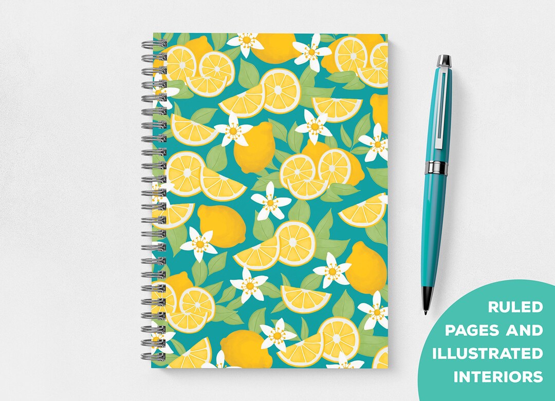Lemon Notebook // Lemon Journal // Citrus Journal // Fruit Journal ...