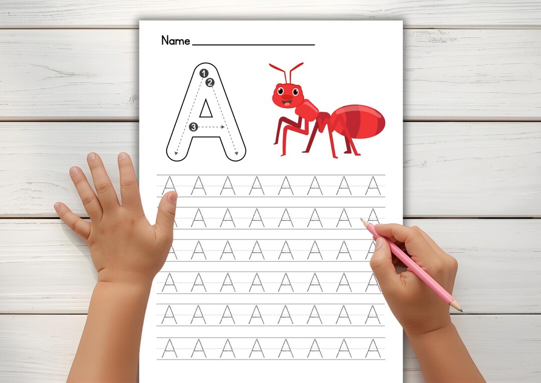 Uppercase Alphabet Tracing Worksheets A–Z Printable Letters Preschool ...