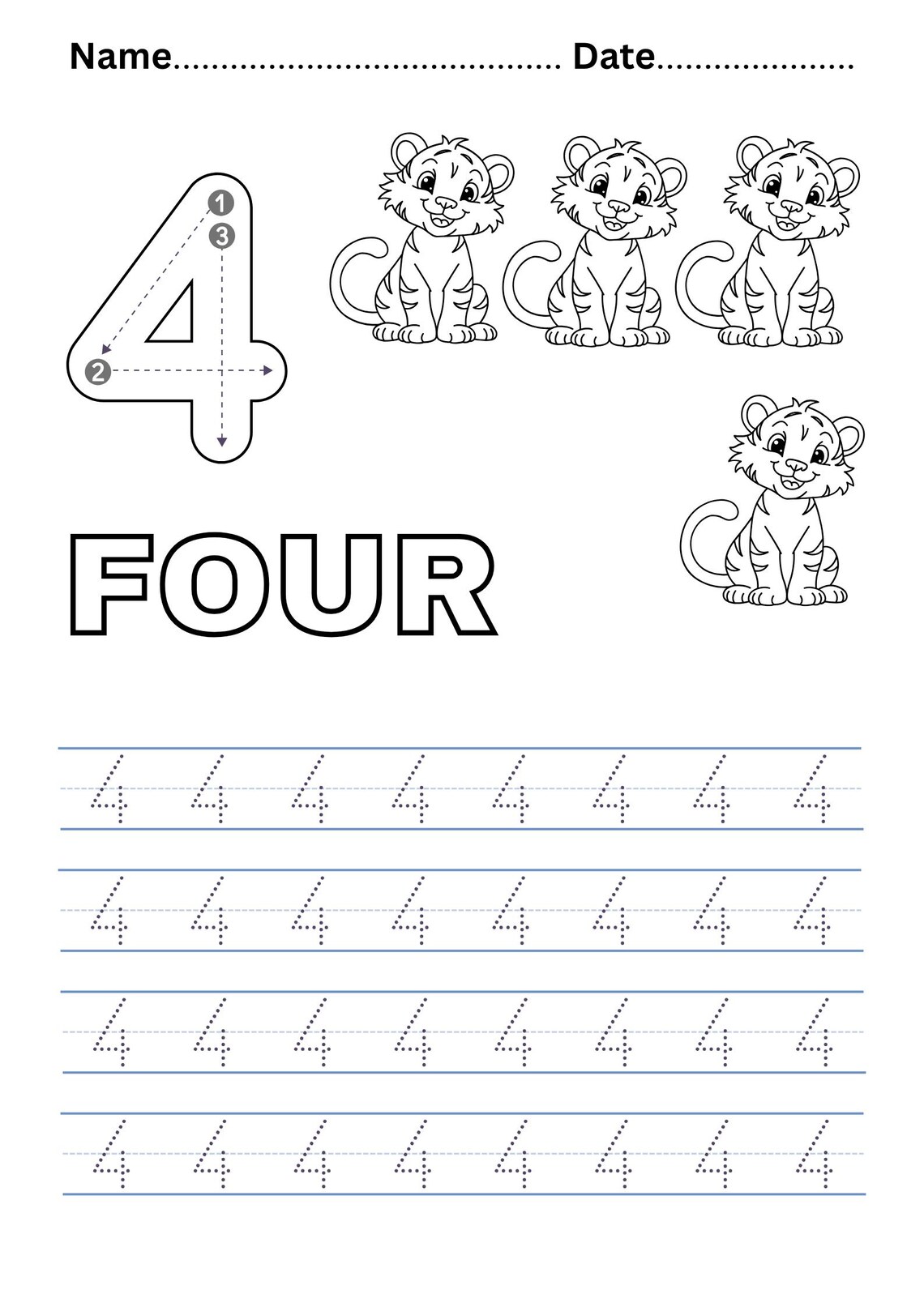 Number Tracing Worksheets 1–10 Preschool Counting Practice Printable ...