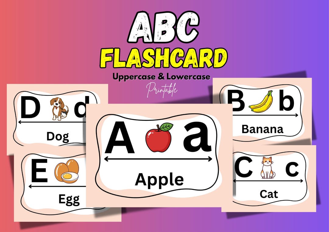 A–Z Alphabet Flashcards Printable for Toddler Homeschool Parenting ABC ...