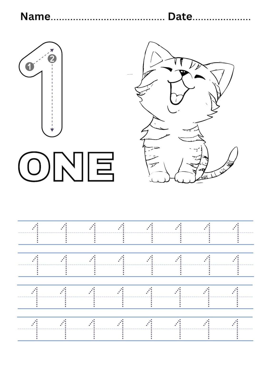 Number Tracing Worksheets 1–10 Preschool Counting Practice Printable ...