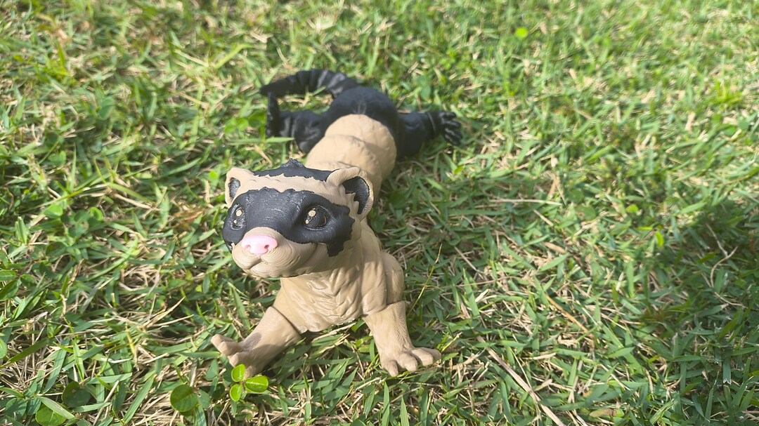 3D Printed Toy- Articulated Ferret Figurine, Animal Lover Gift, Ferret ...