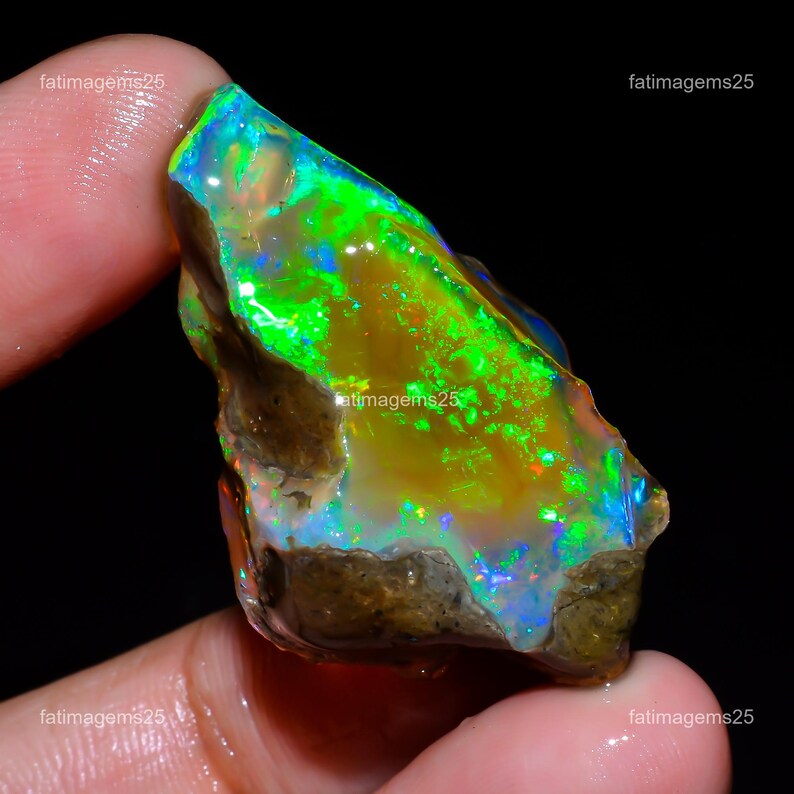 Welo Fire Ethiopian Opal Rough Gemstone: Natural Oil, Jewelry Making ...