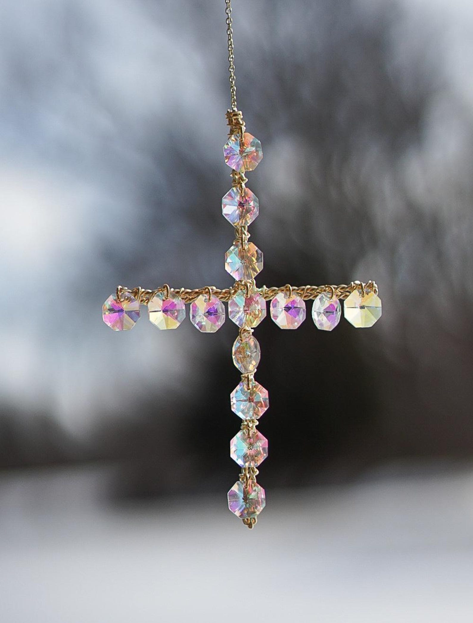 Handmade Cross Suncatcher - Etsy