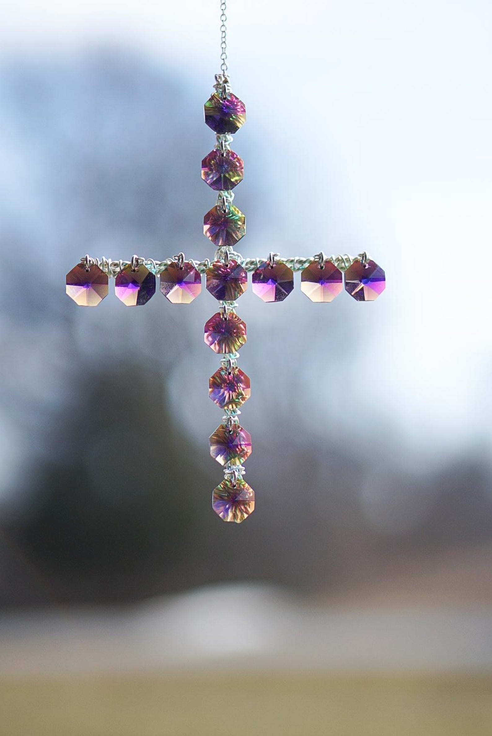 Handmade Cross Suncatcher - Etsy