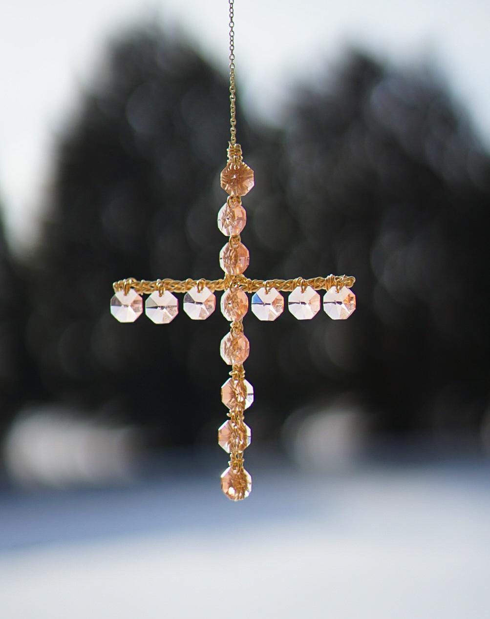 Handmade Cross Suncatcher - Etsy