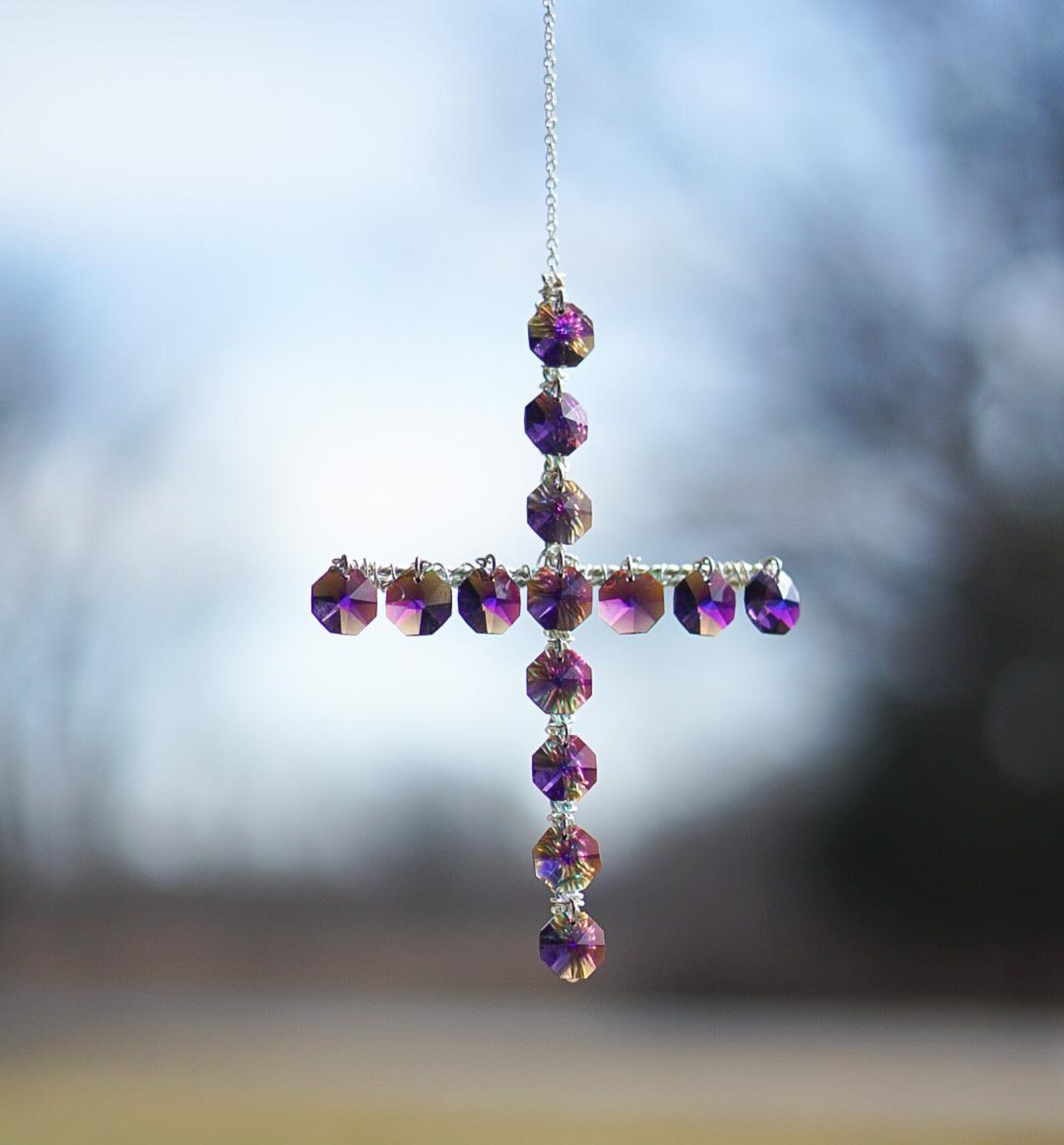 Handmade Cross Suncatcher - Etsy