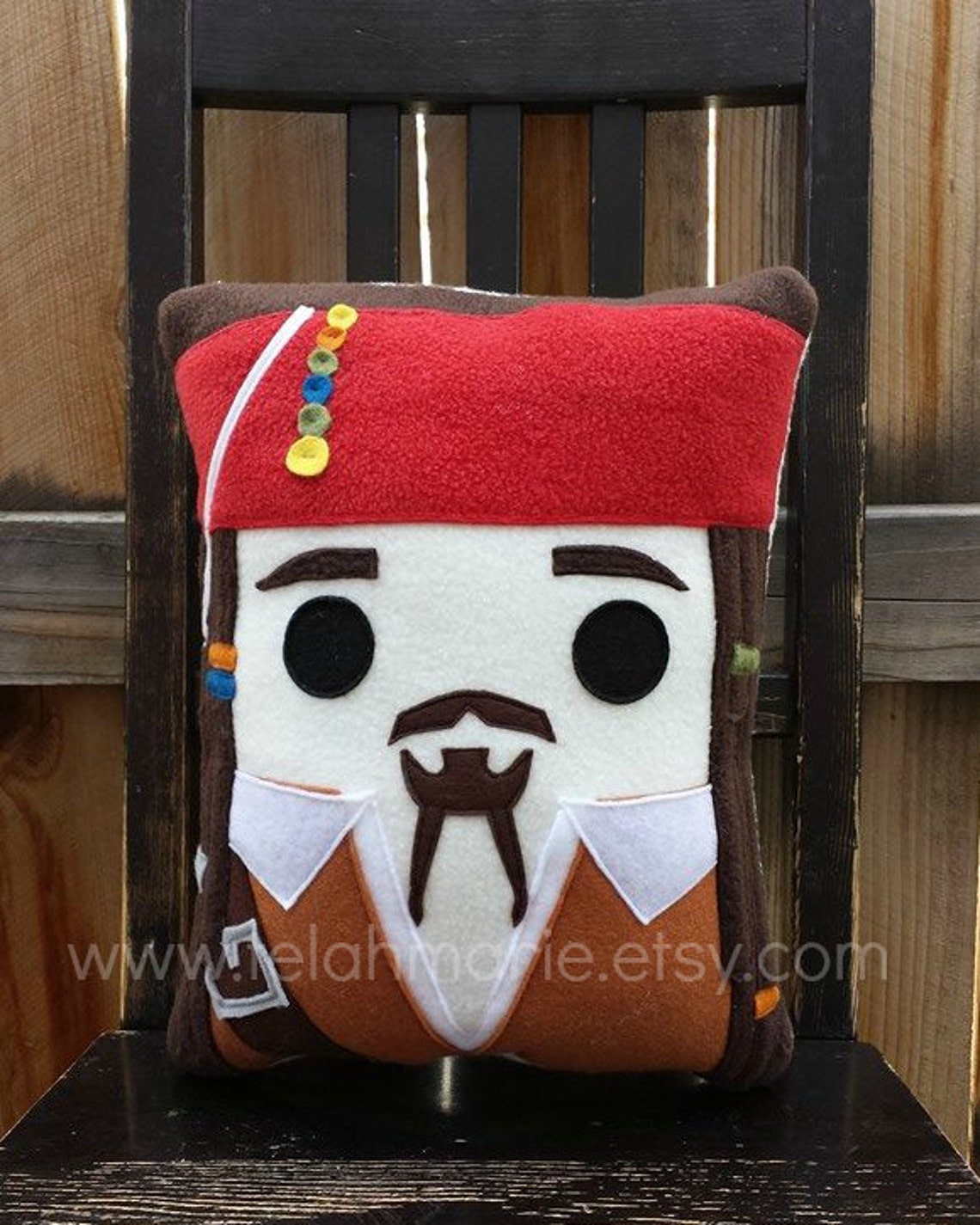 Pirate Pillow, Captain Jack Sparrow, Pillow, Cushion, Plush, Johnny ...